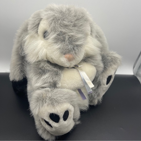krishna | Toys | Vintage 988 Chrisha Playful Plush Gray Easter Bunny ...